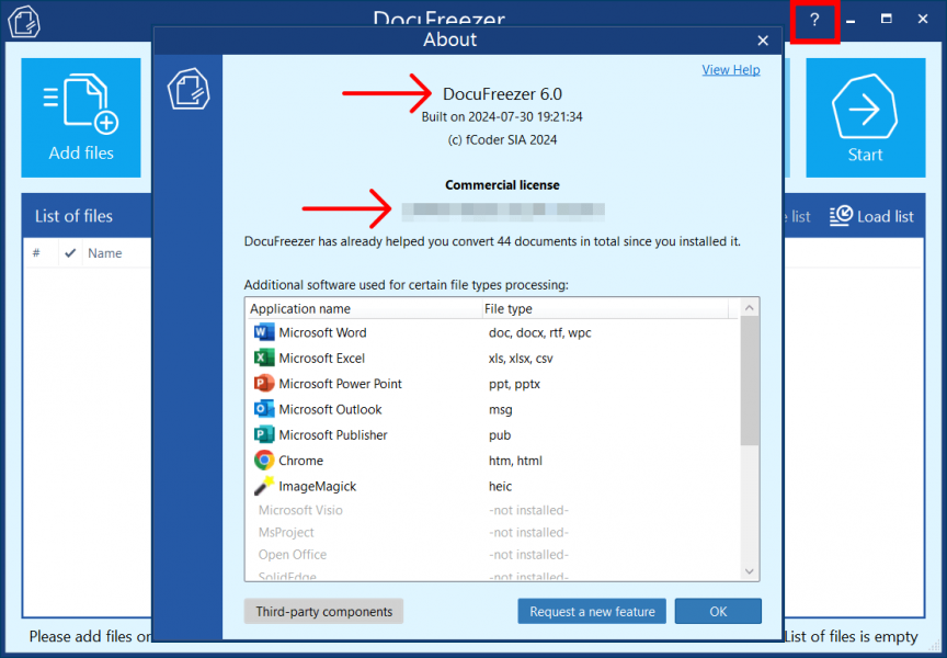 Where to Find Your DocuFreezer Serial Number and Version Number