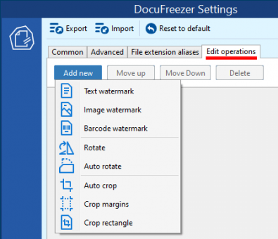 DocuFreezer Settings