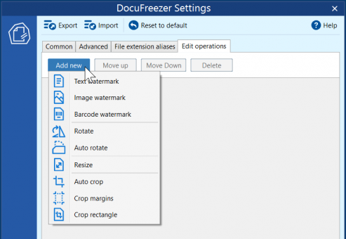 DocuFreezer Edit Operations