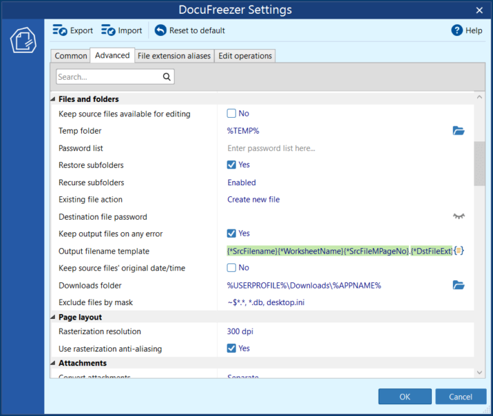 Customize Output File Names in DocuFreezer - DocuFreezer
