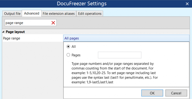 DocuFreezer Settings